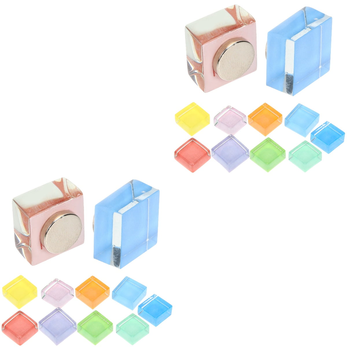 20 Pcs Clear Glass Tile Magnet Magnets Whiteboard Fridge for ...