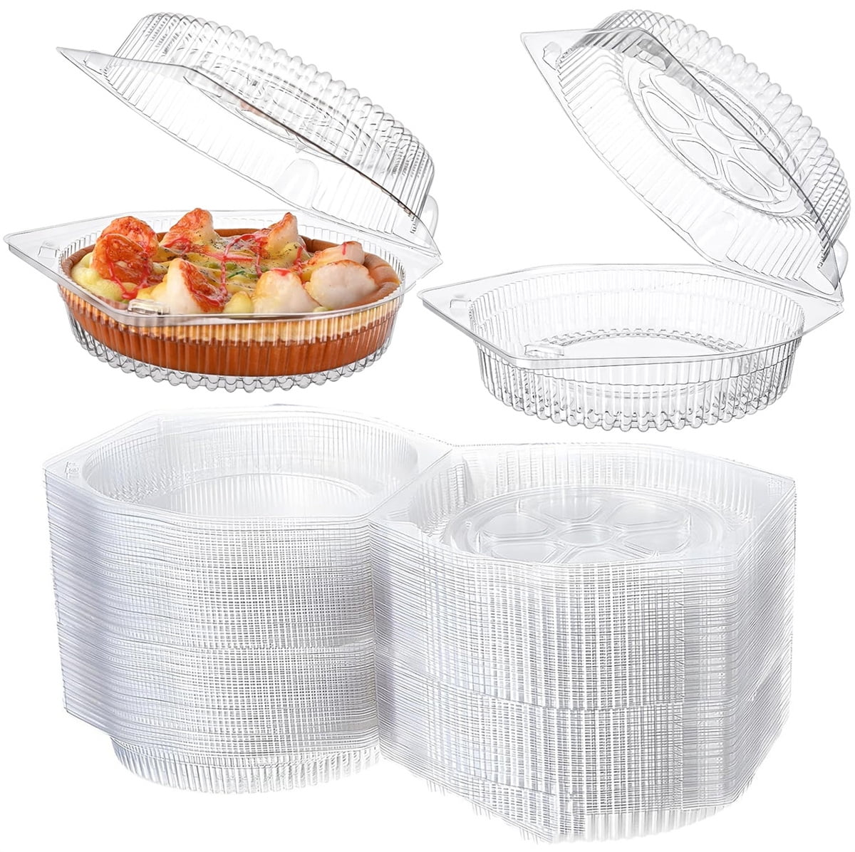 20 Pcs Clear Plastic Take out Containers,Happon 8" Disposable Dessert ...