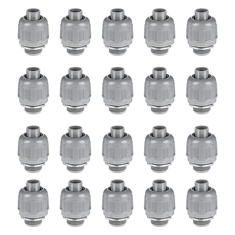 20 Pcs Conduit Connectors, 1/2 Inch Liquid Tight Connector NPT Non ...
