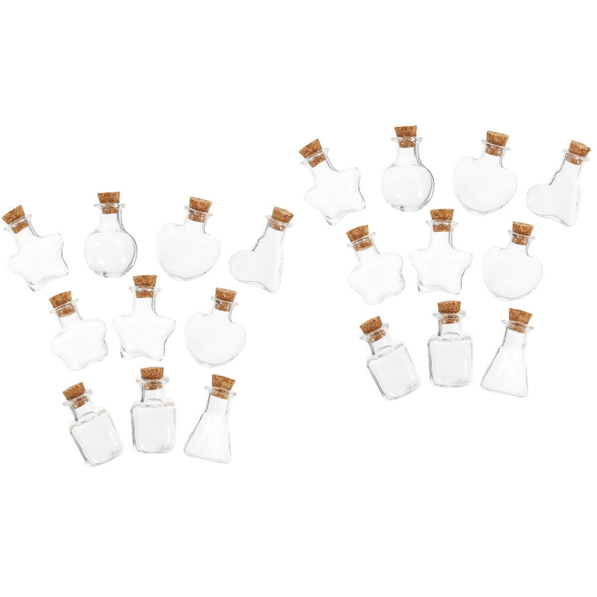 20 Pcs Cork Glass Bottle Sample Bottles Glass Glass with Stopper Tiny ...