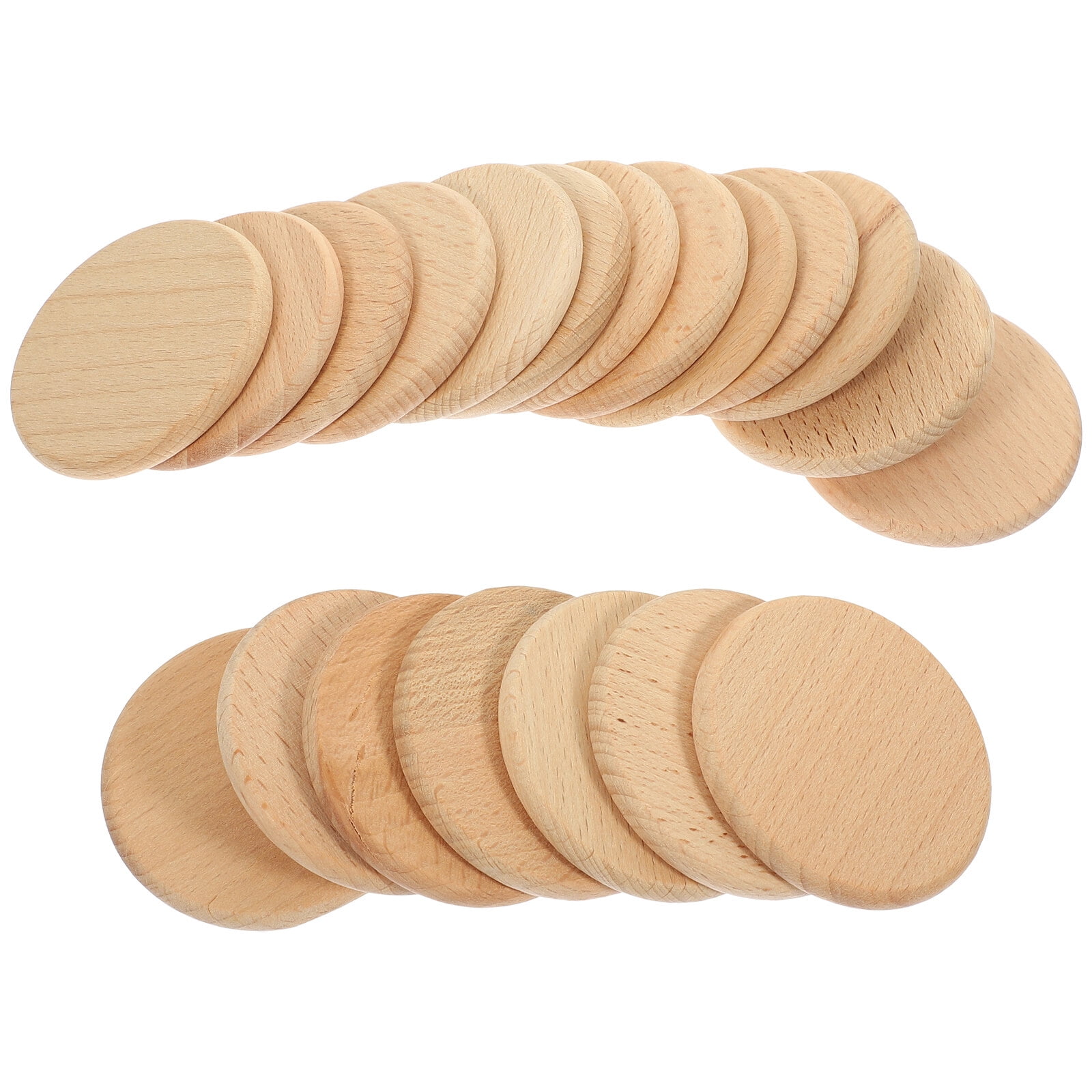 20 Pcs Craft Cutout Unfinished Wood Slices Fake Round Cutouts - Walmart.com