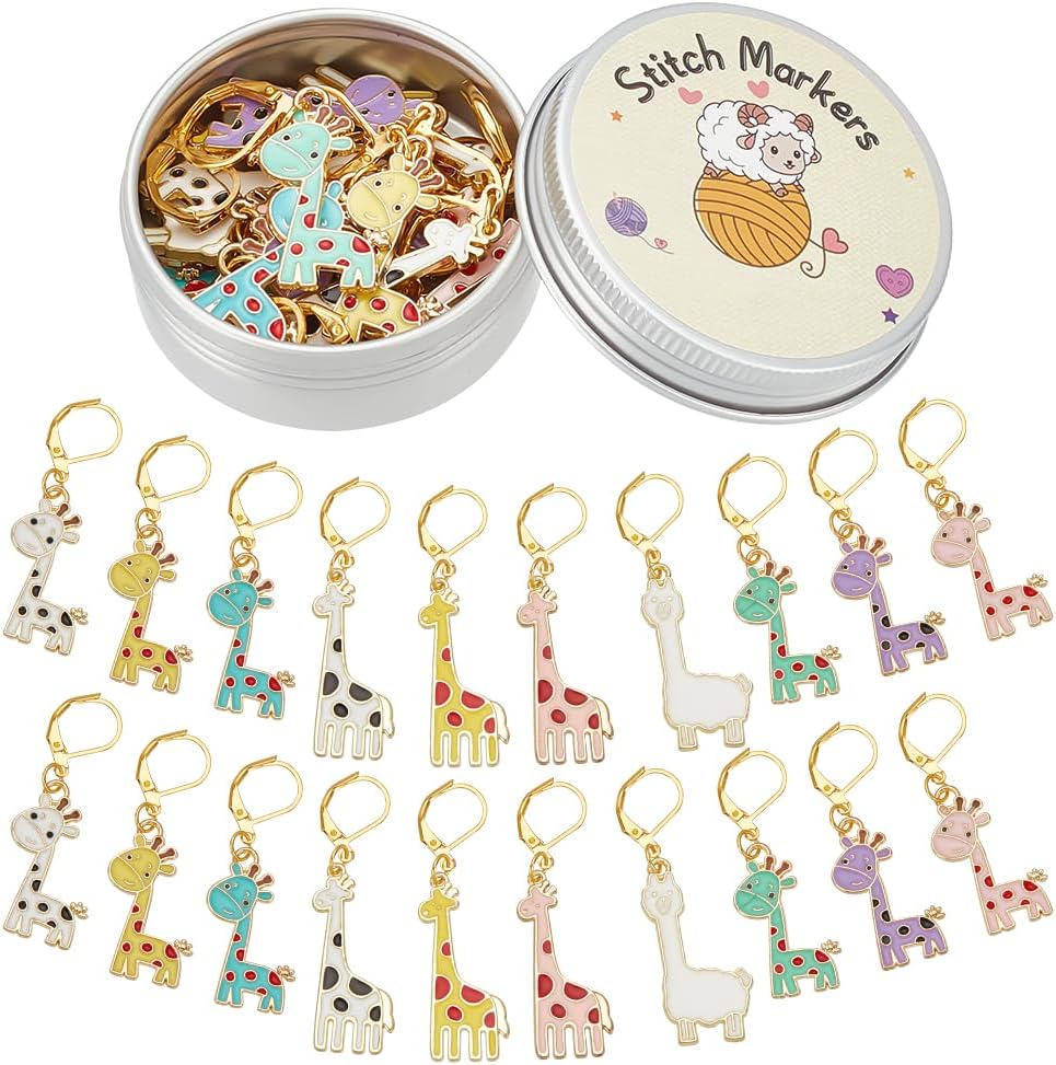 20 Pcs Crochet Locking Stitch Markers Cute Giraffe Stitch Marker ...