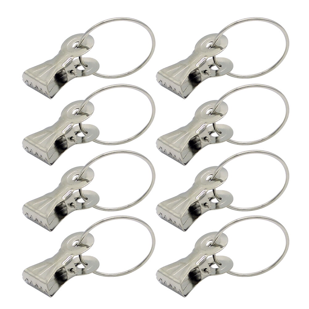 20 Pcs Curtain Hooks Metal Shower Stainless Steel Ring Window Shade ...