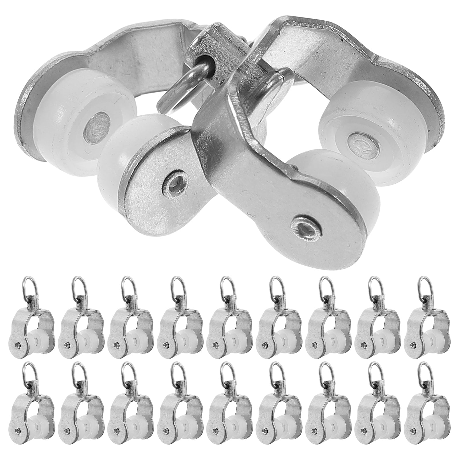20 Pcs Curtain Track Rollers Rail Pulley Shower Guide Plastic - Walmart.com