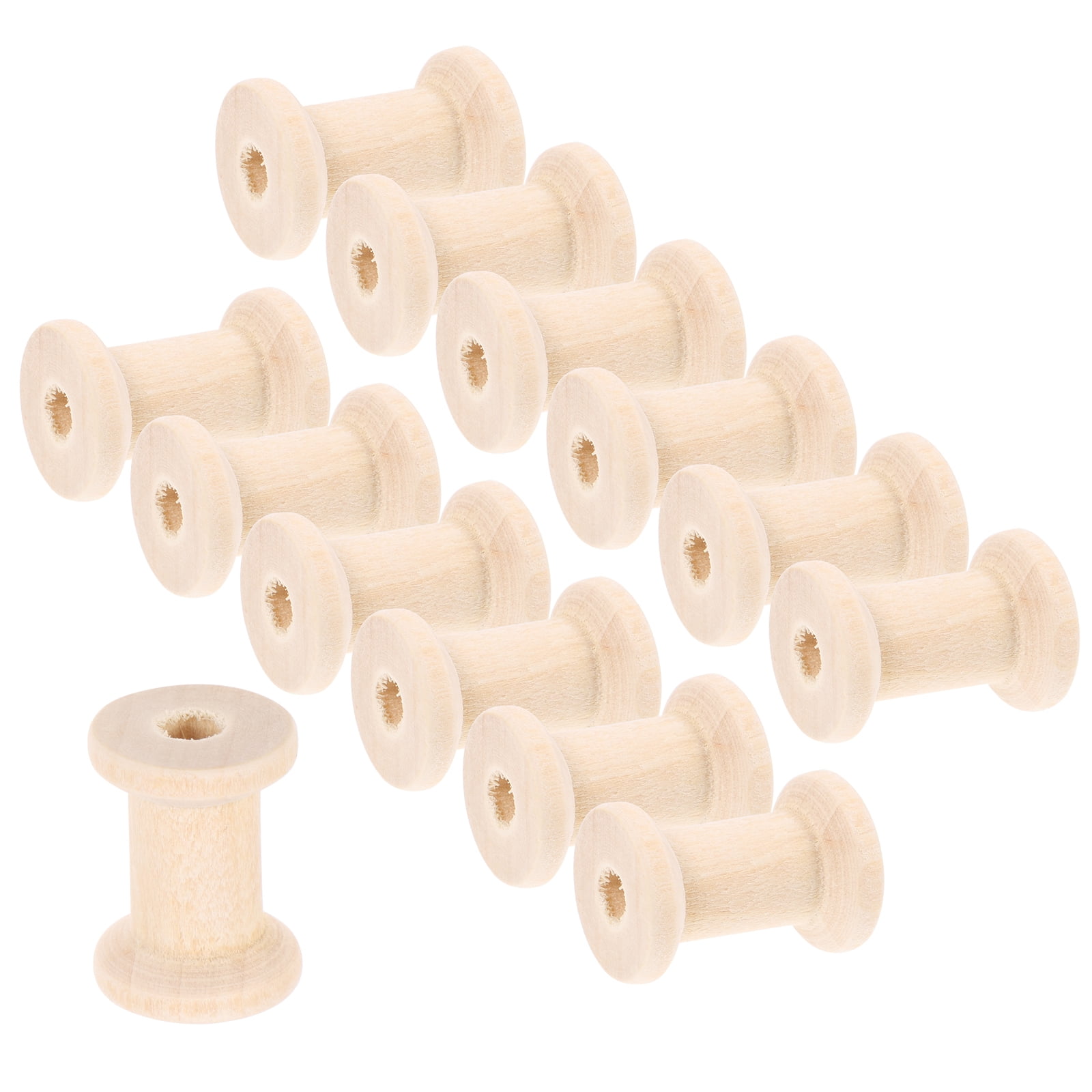 20 Pcs DIY Winding Spool Rolling Wire Tool Craft Bobbin Colorful Wooden ...