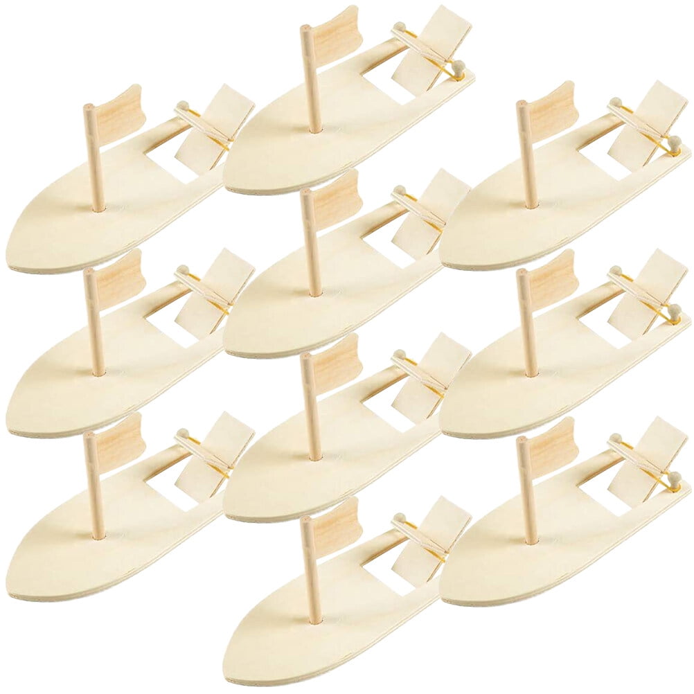 20 Pcs DIY Wood Boat Model Decorative Wood Boat Craft Wood Boat Craft ...