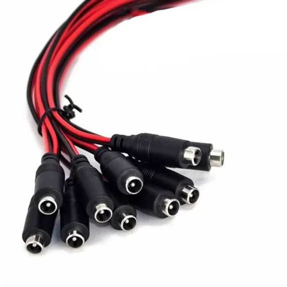 20 Pcs Dc Power Cable Female Connector Cctv Security Camera Pigtail ...