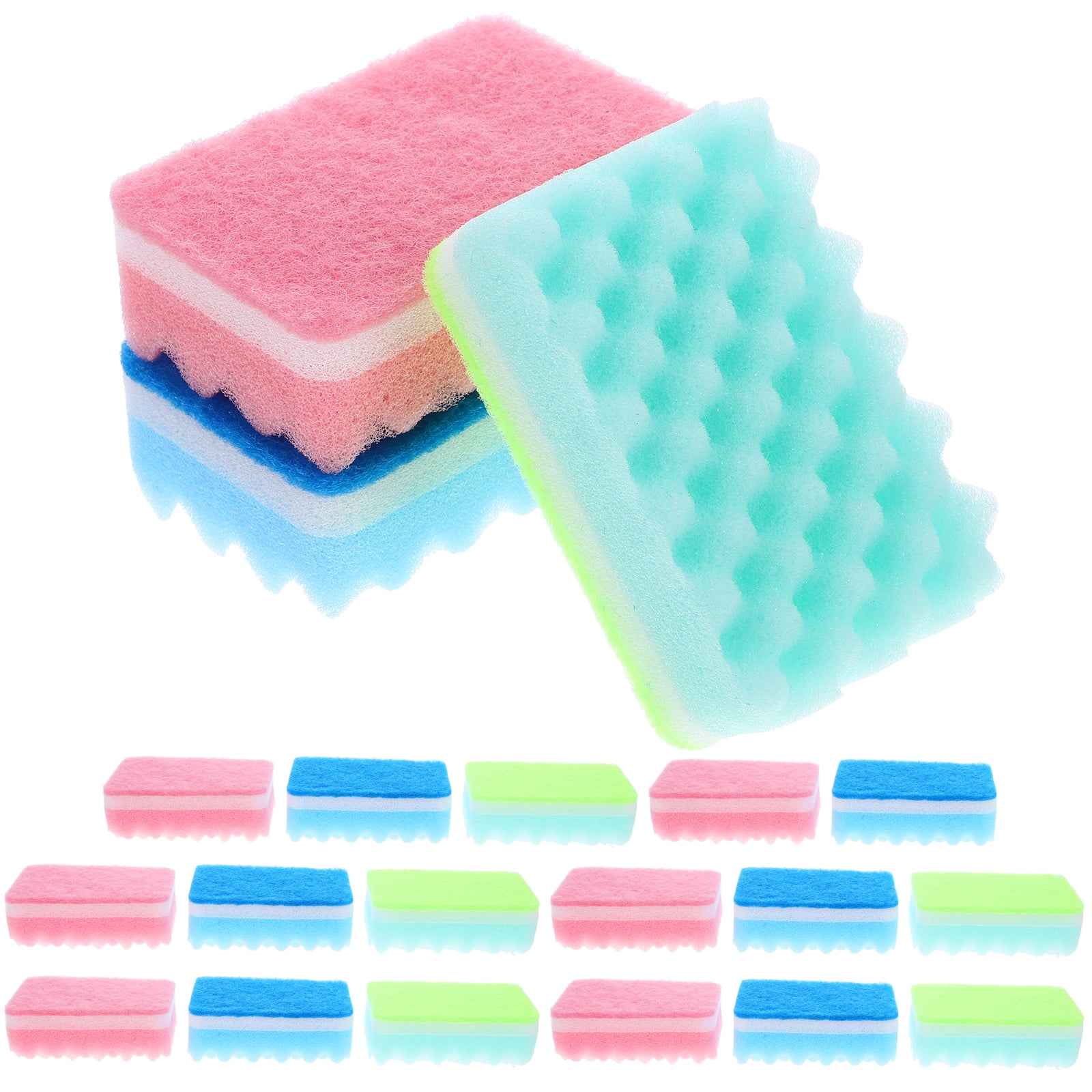 20 Pcs Dishwashing Kitchen Sponges with Scrubber Cleaning - Walmart.com