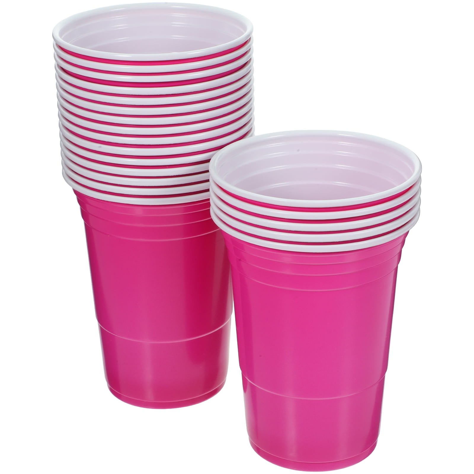 20 Pcs Disposable Party Cup Birthday Decoration (rose Red 16oz Plastic ...