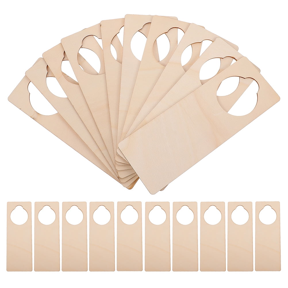 20 Pcs Door Hanging Wood Chips Craft Hangers Sign Indoor Decor Handles ...