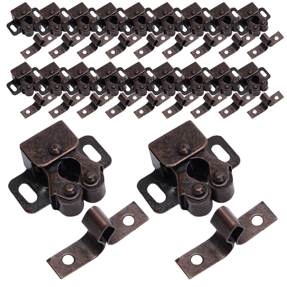 20 Pcs Double Roller Lock Latch False Front Cabinet Clips Catches ...