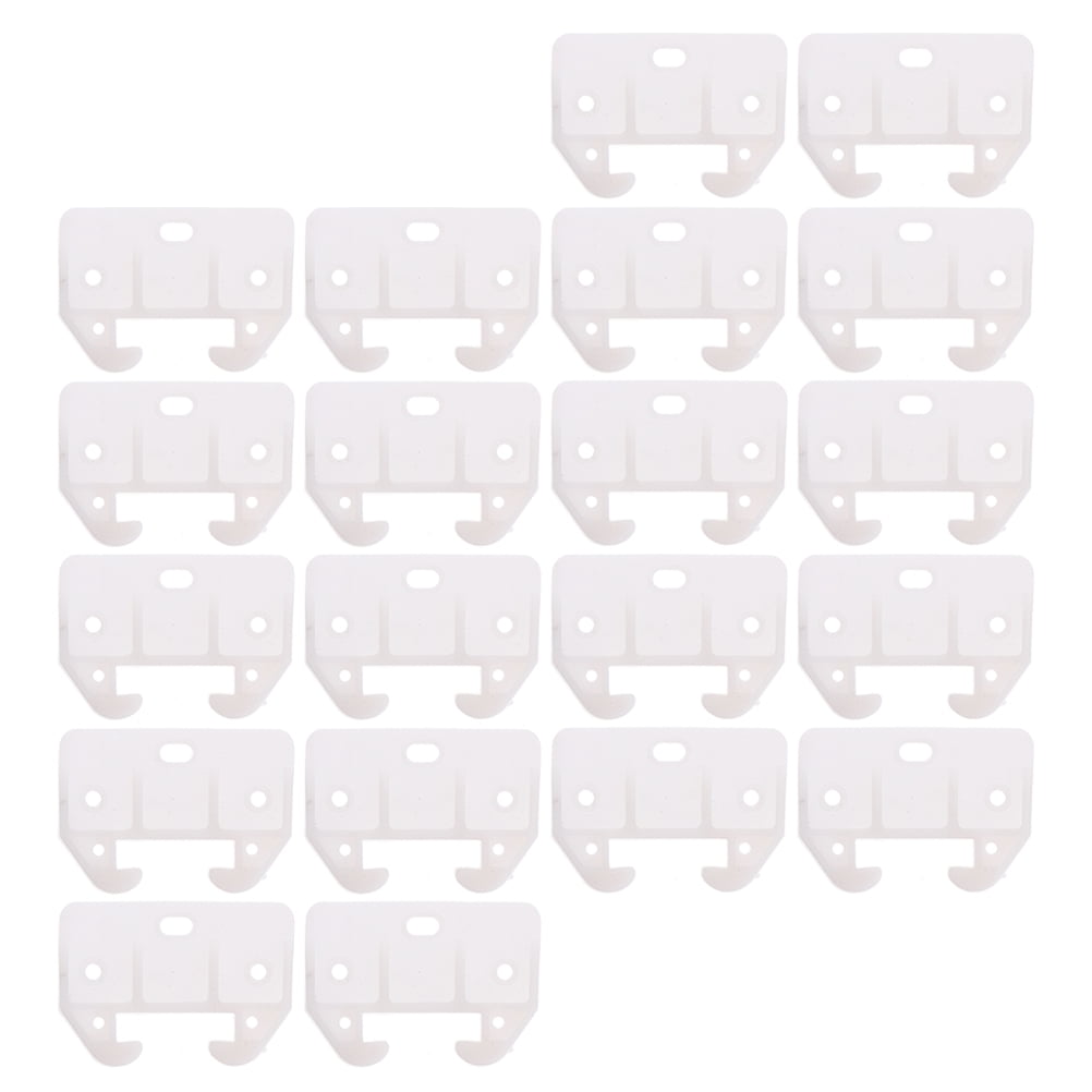 20 Pcs Drawer Rail Parts White Cabinet Plastic Track Guides Furniture ...
