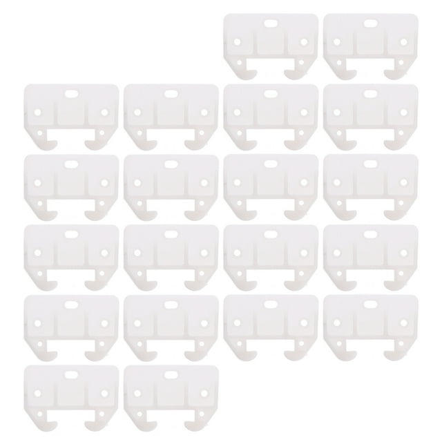 20 Pcs Drawer Rail Parts White Cabinet Plastic Track Guides Furniture ...