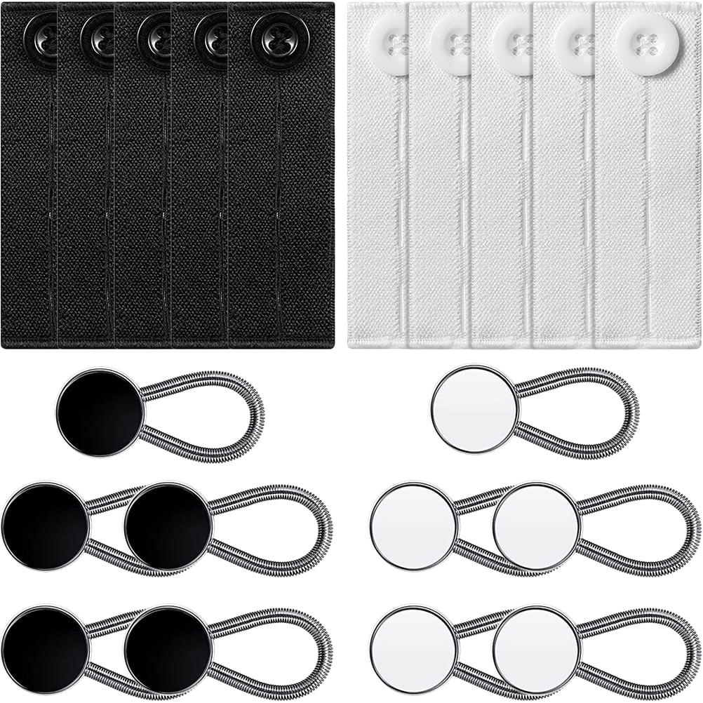20 Pcs Dress Shirt Button Extender Waist Zipper Buttons for Jeans Men's ...