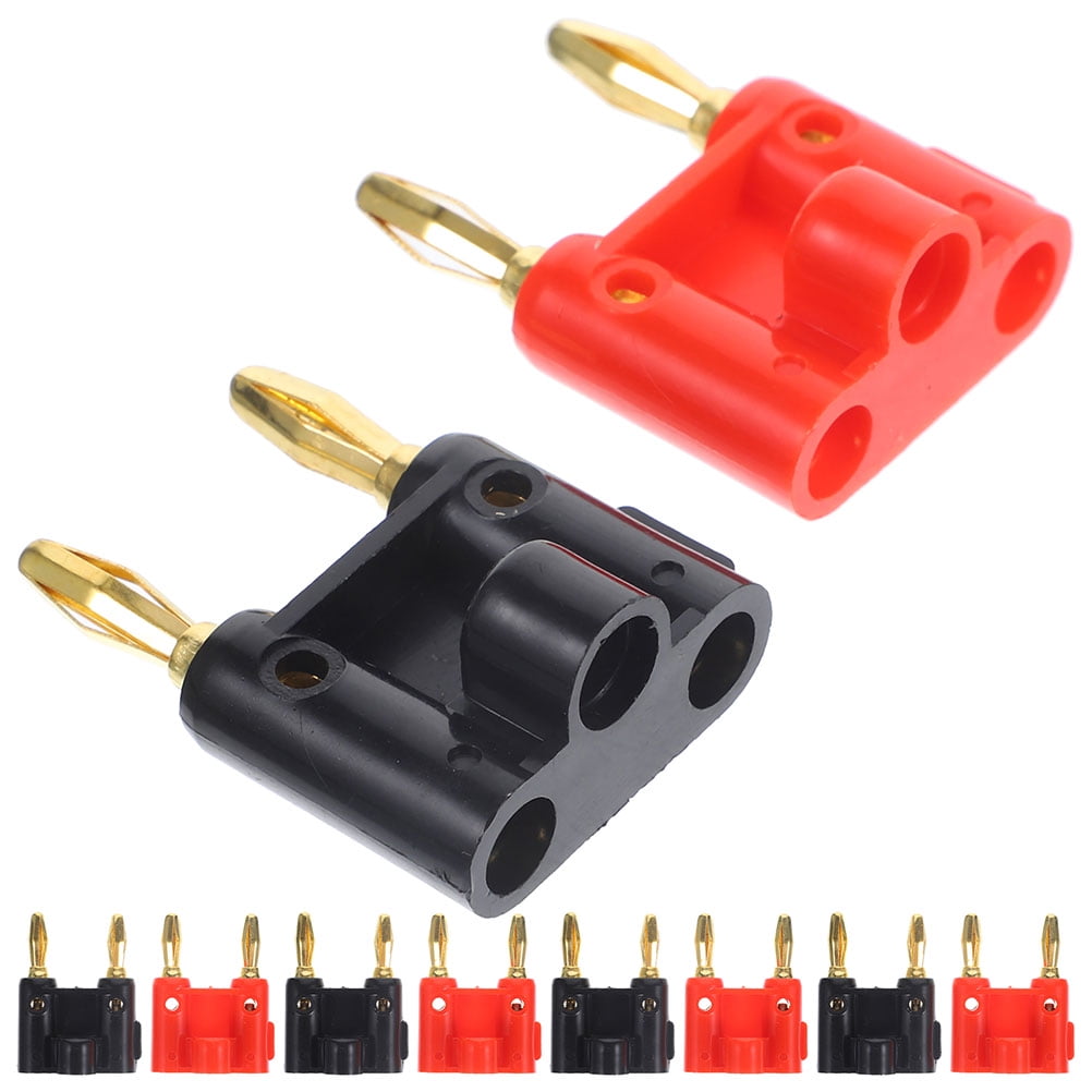 20 Pcs Dual Banana Plug Connector Clip Connectors Screw-type Plugs ...