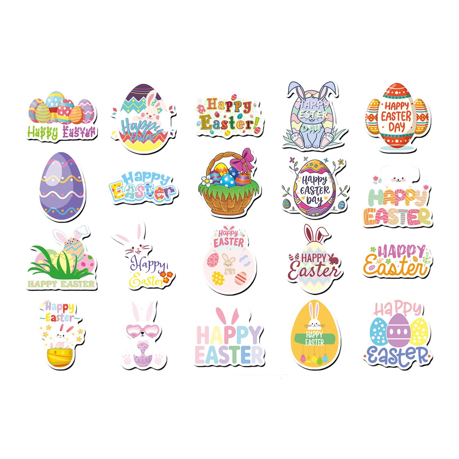 20 Pcs Easter Refrigerator Stickers Cute Rabbit Egg Magnetic Stickers ...