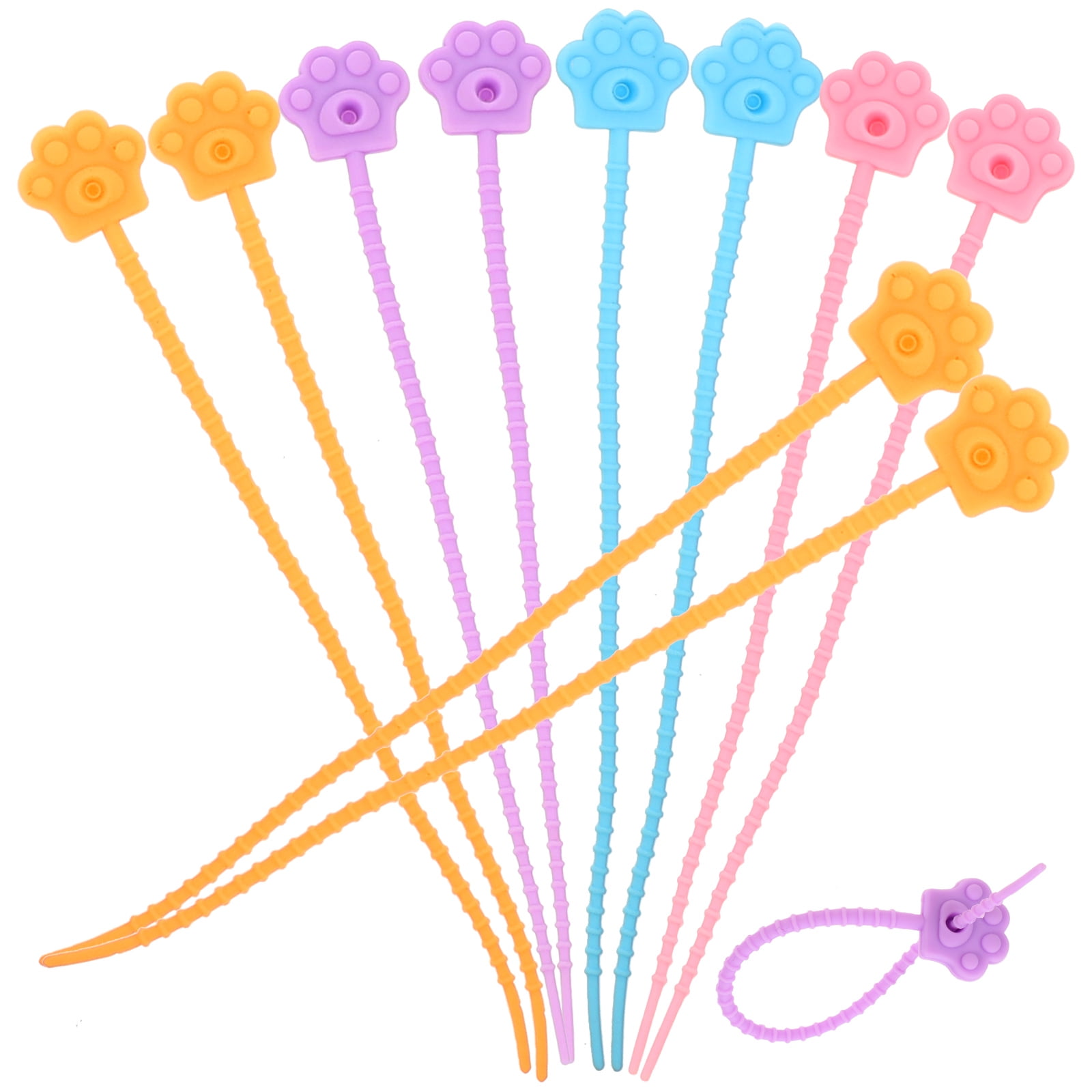 20 Pcs Electric Multipurpose Zip Ties Silicone Cable Organizer ...