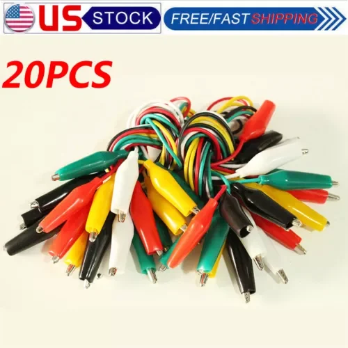 20 Pcs Electrical Jumper Cables Test Leads With Alligator Clips For ...