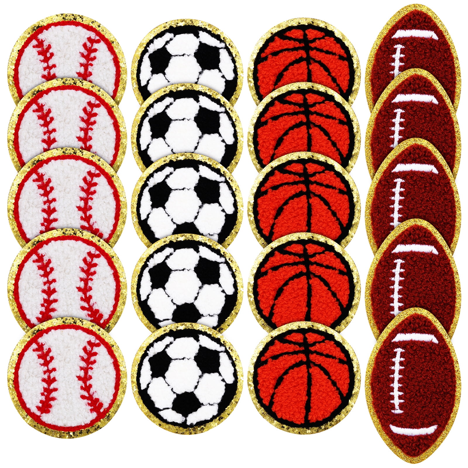 20 Pcs Embroidered Cloth Patch Sport Stickers Football Patches Repair ...