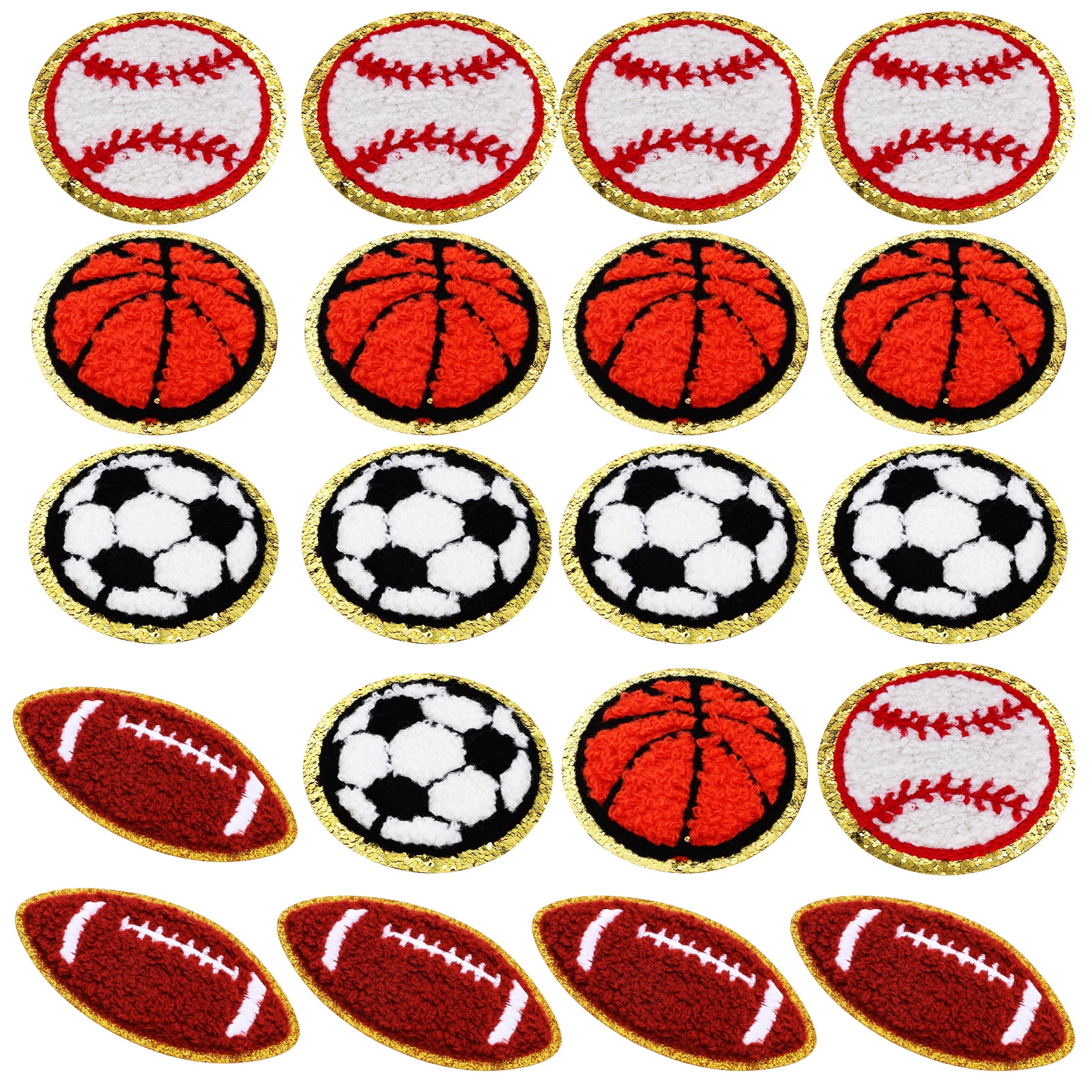 20 Pcs Embroidered Cloth Patch Sport Stickers Football Patches Sports ...