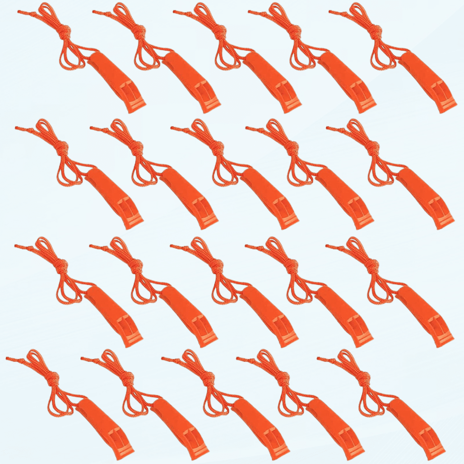 20 Pcs Emergency Safety Whistle Plastic Whistles Set with Lanyard ...