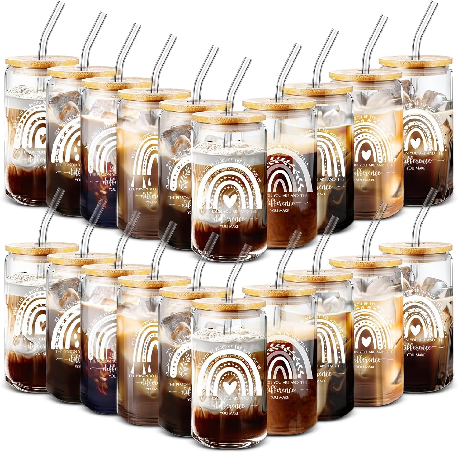 20 Pcs Employee Appreciation Gifts Thank You Glass Cups Inspirational ...