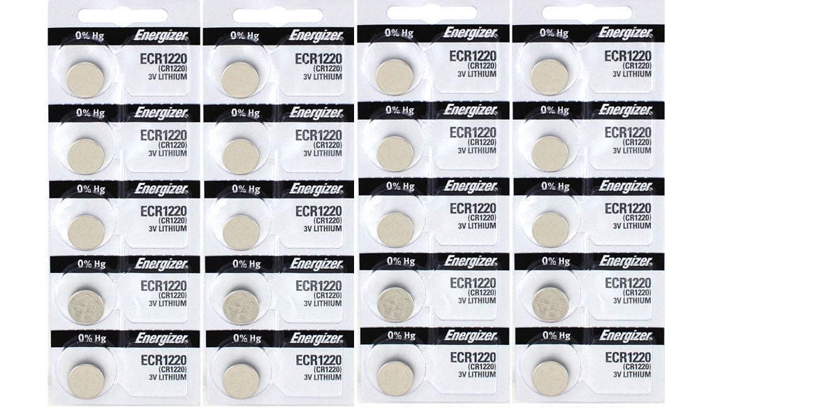 20 Pcs Energizer CR1220 3V Lithium ECR1220 1220 DL1220 Coin Cell Battery - Walmart.com