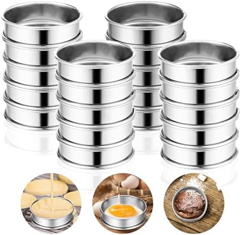 20 Pcs English Muffin Rings, Stainless Steel Crumpet Rings, Non Stick ...