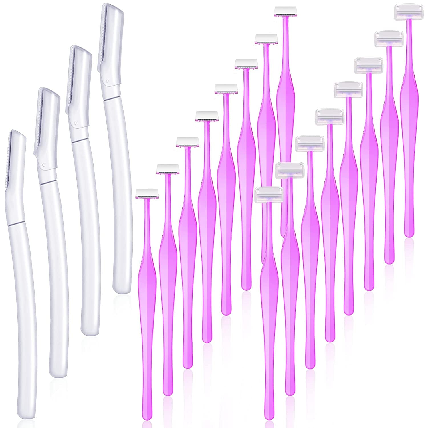 20 Pcs Women's Eyebrow Razor Set, T-Shaped & Straight Blade, Facial ...