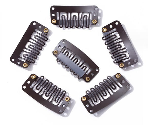 20 Pcs Fake Hair Clip, Soft Rubber 6-Tooth U-shaped Metal Clip, Wig ...