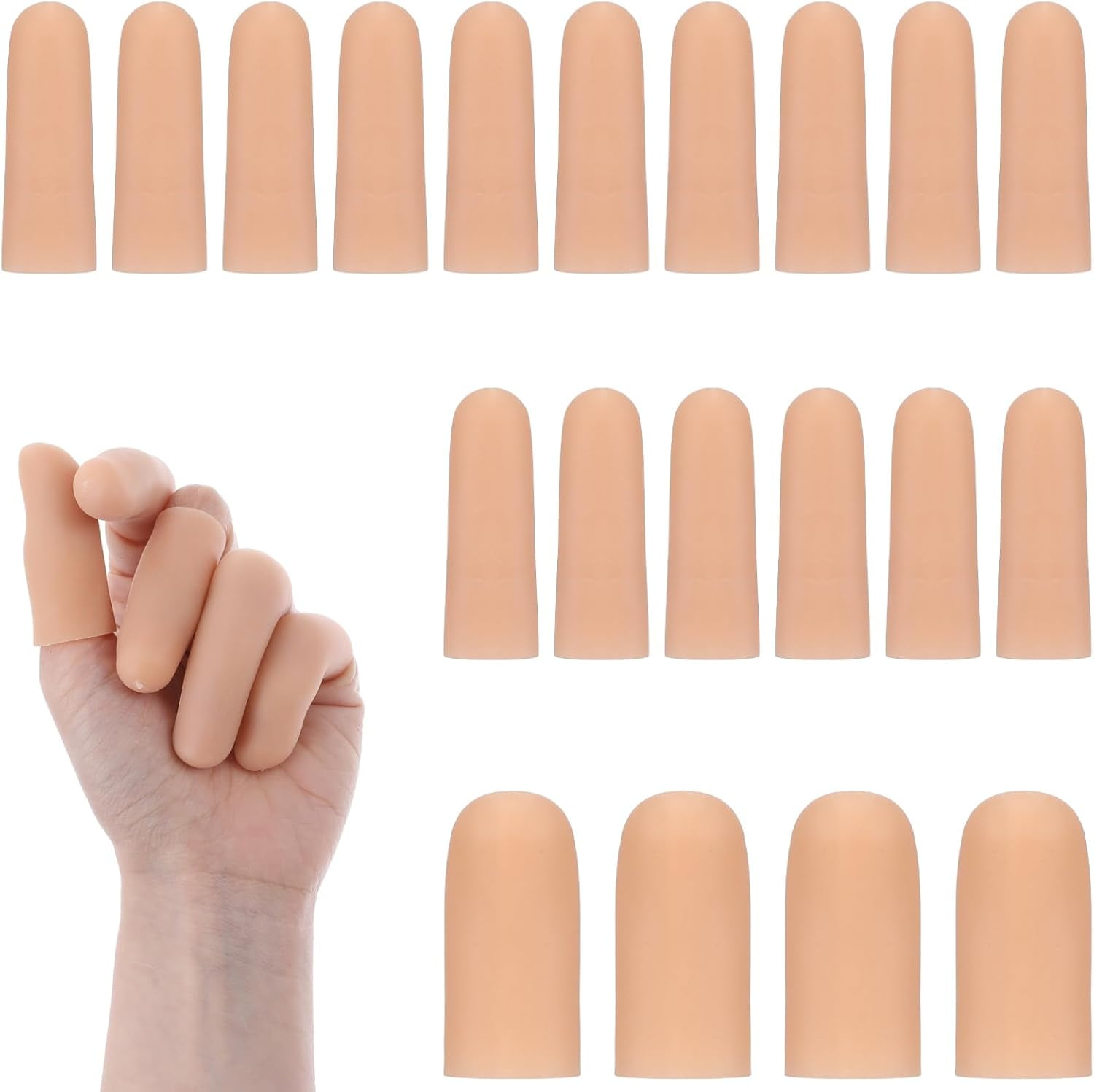20 Pcs Finger Cot Silicone Finger Protectors 2 Sizes Finger Sleeves ...