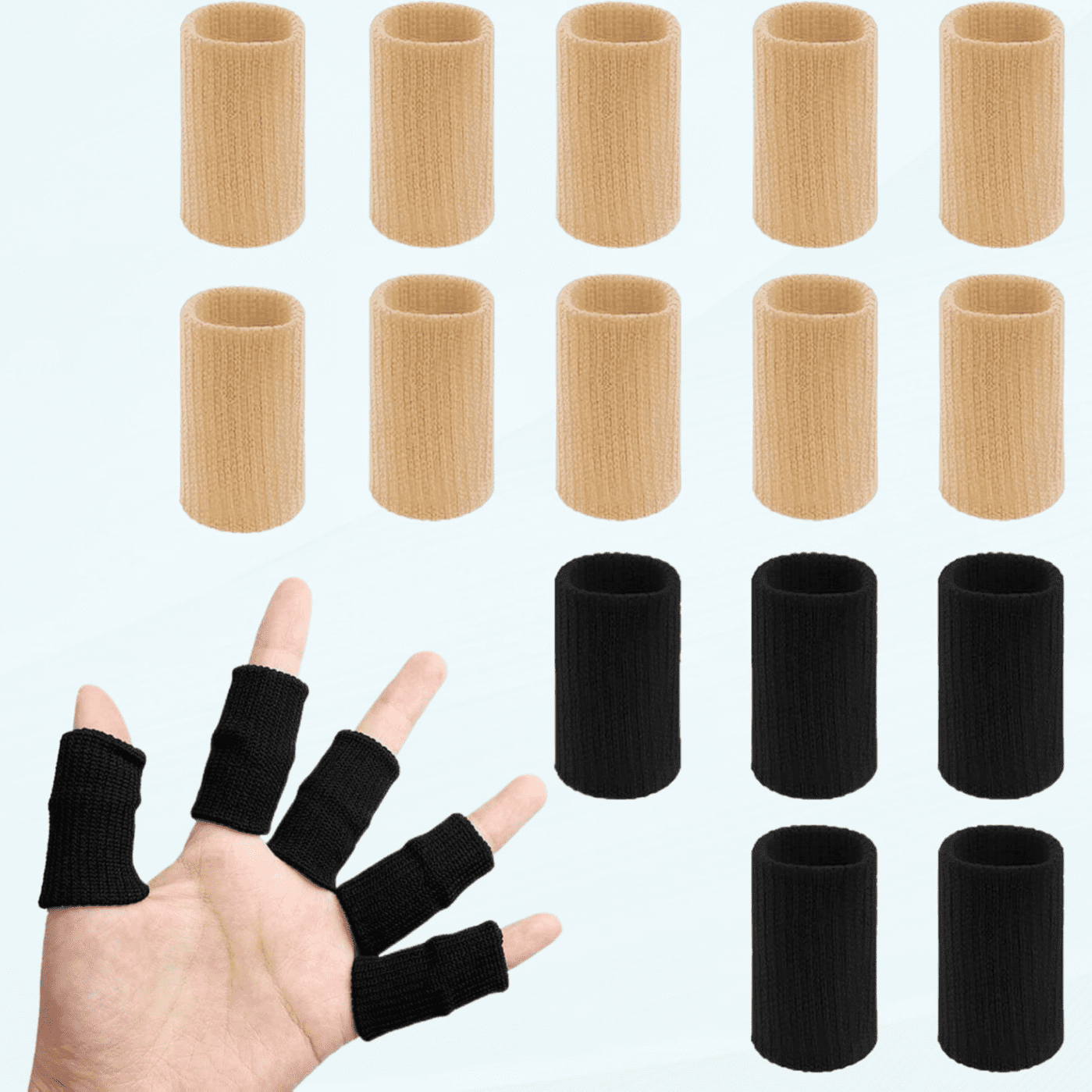 20 Pcs Finger Splints, Finger Sleeves Protectors Finger Brace Sport ...