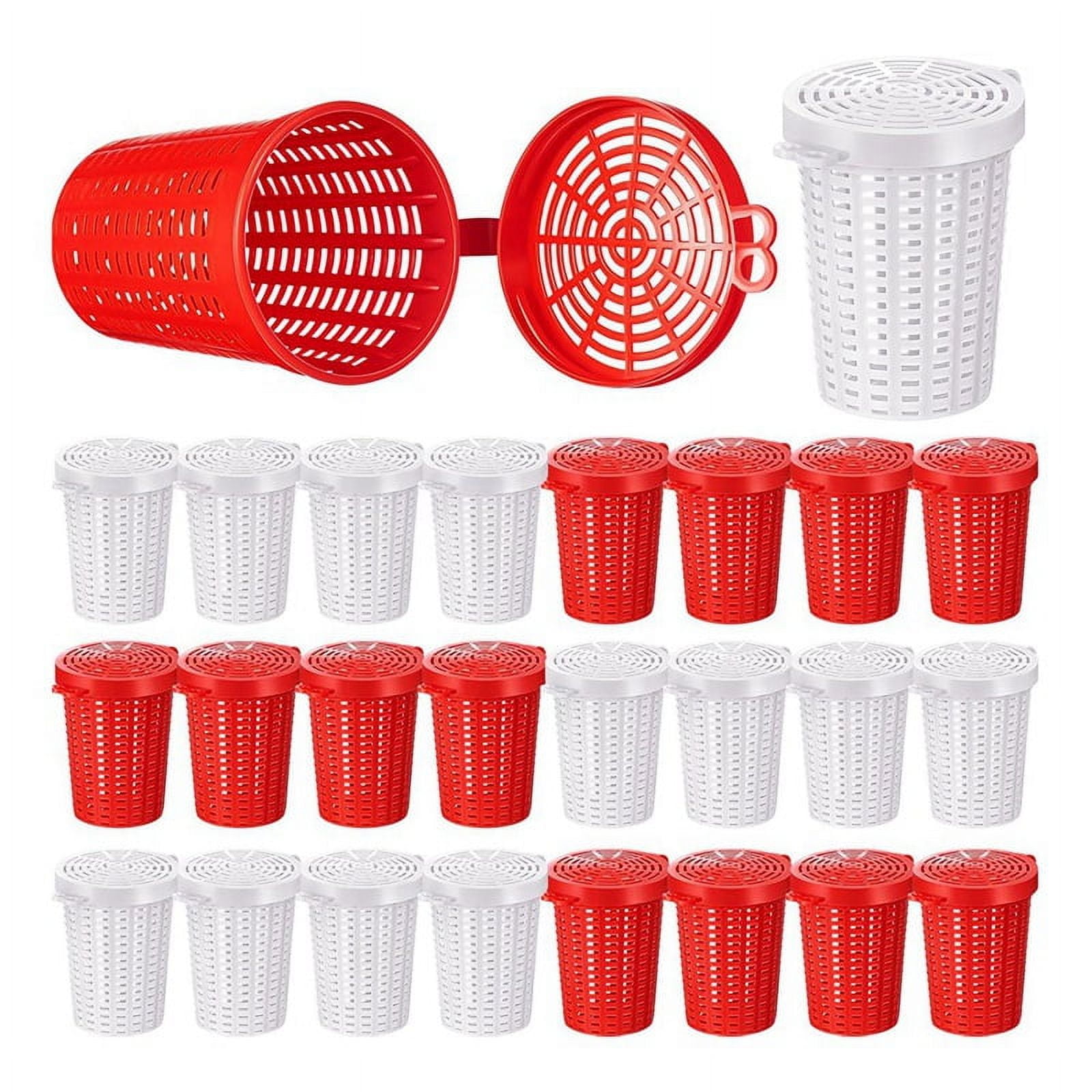 20 Pcs Fishing Bait Cage Trap Fish Lure Feeder Basket Plastic Bucket ...