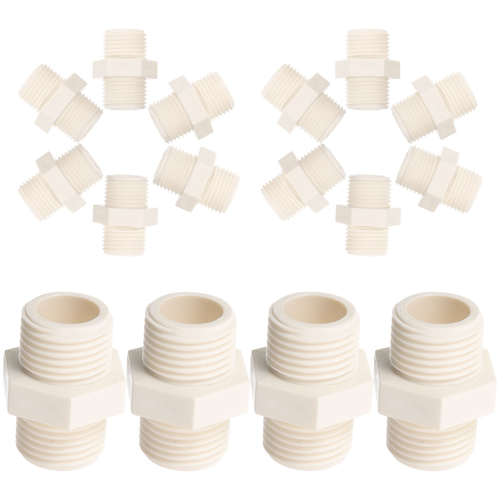 20 Pcs Fitting Water Line Adapter Hose Plastic Fittings Connector White ...