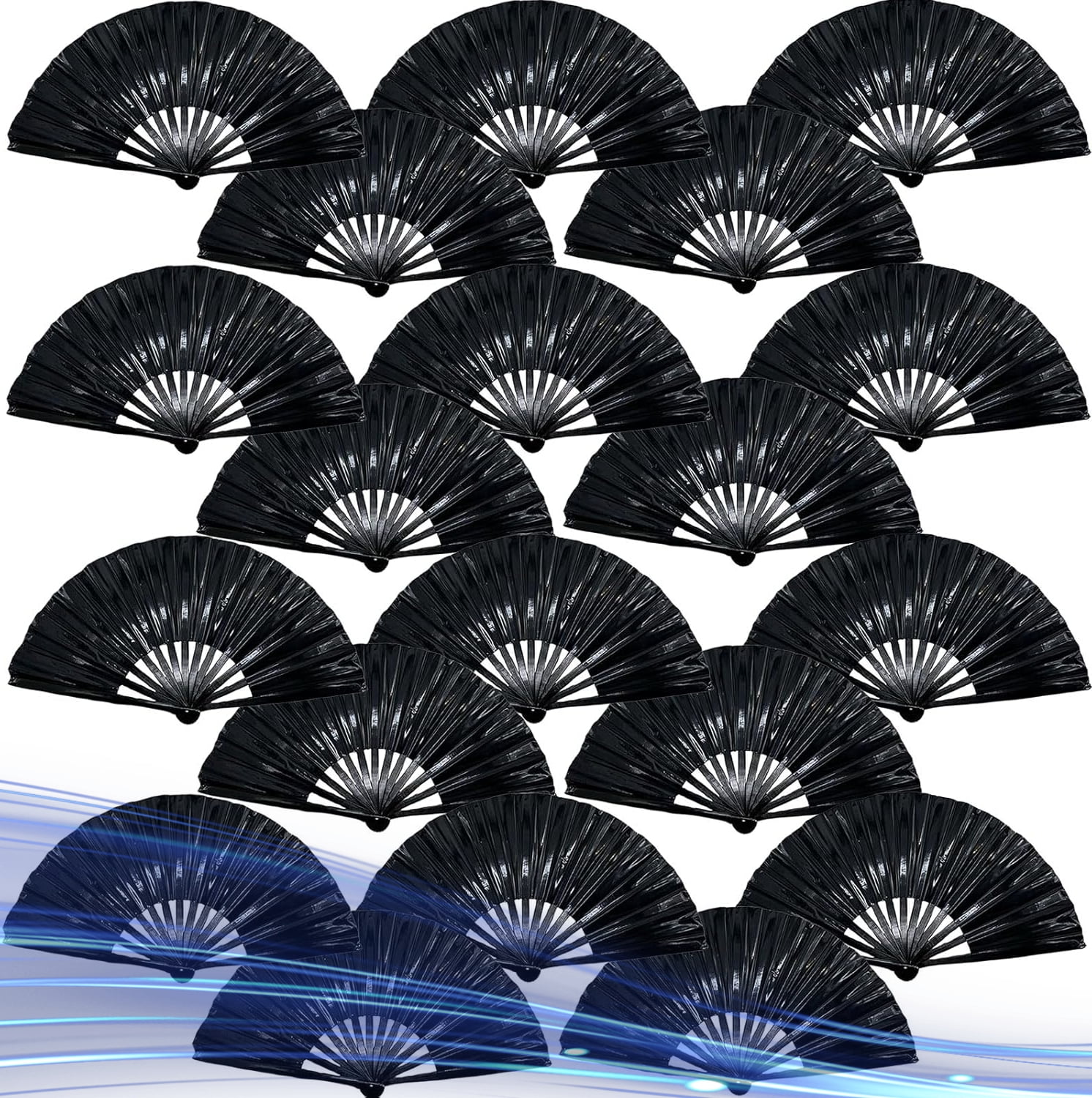 20 Pcs Flash Hand Fans for line Dancing Bulk, Chinese Kung Fu Tai Chi ...