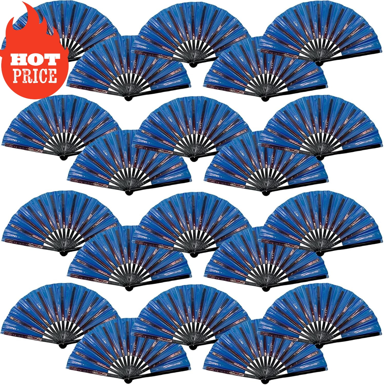 20 Pcs Flash Hand Fans for line Dancing Bulk, Chinese Kung Fu Tai Chi ...