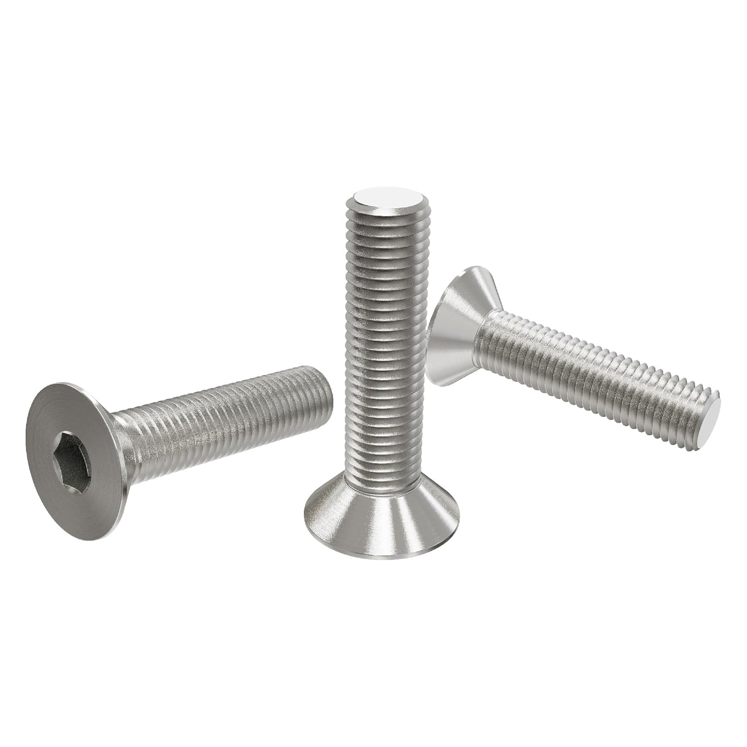 20 Pcs Flat Head Socket Cap Screws,Allen Hex Drive Type, 304 Stainless ...