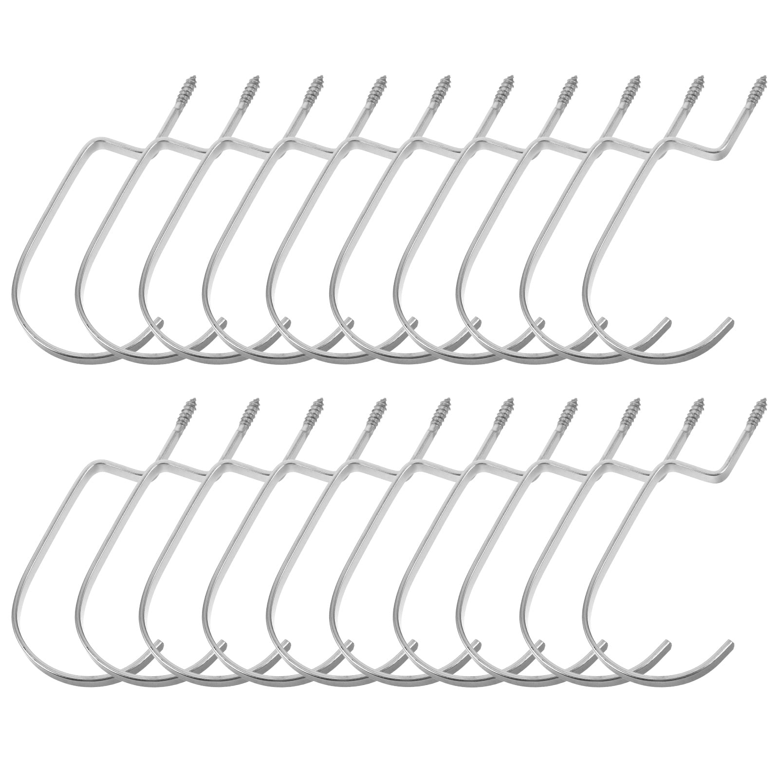 20 Pcs Flat Metal Hooks for Hangers Heavy Duty Garments Silver ...