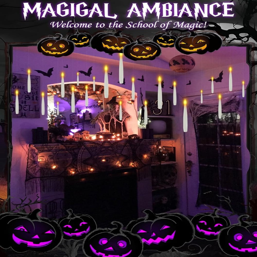 20 Pcs Floating Candles with Wand, Room Decor, Flameless Candles ...