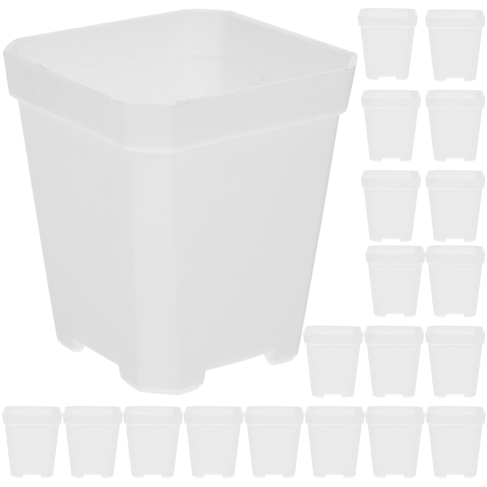 20 Pcs Flower Pots for Indoor Plants Nursery Plastic Square Seedling ...