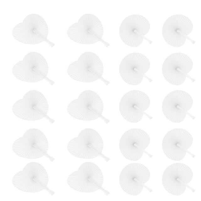 20 Pcs Folded Blank Paper Fan Hand Paper Fan Creative Fans DIY Hand Fan ...