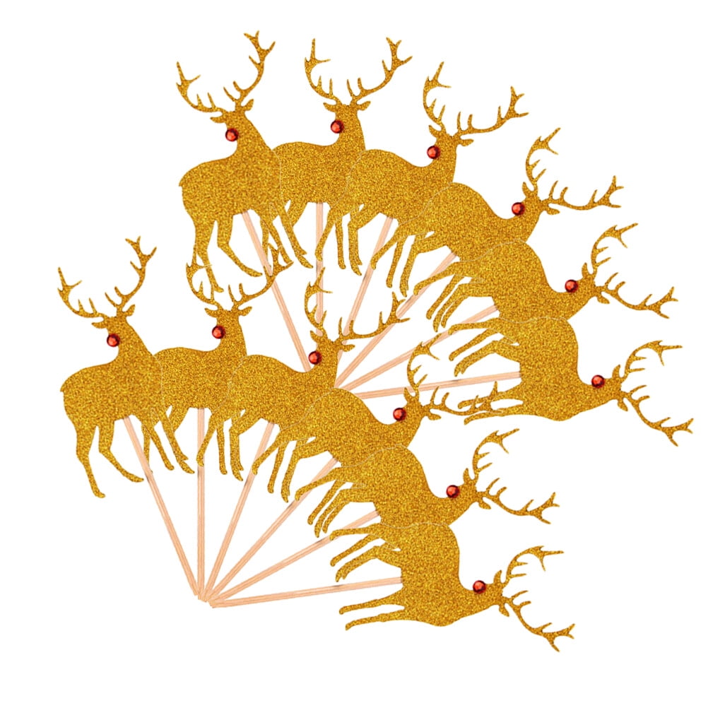 STRANDCHIC Cake Toppers Golden 20Pcs 2.2x2.2in - Walmart.com