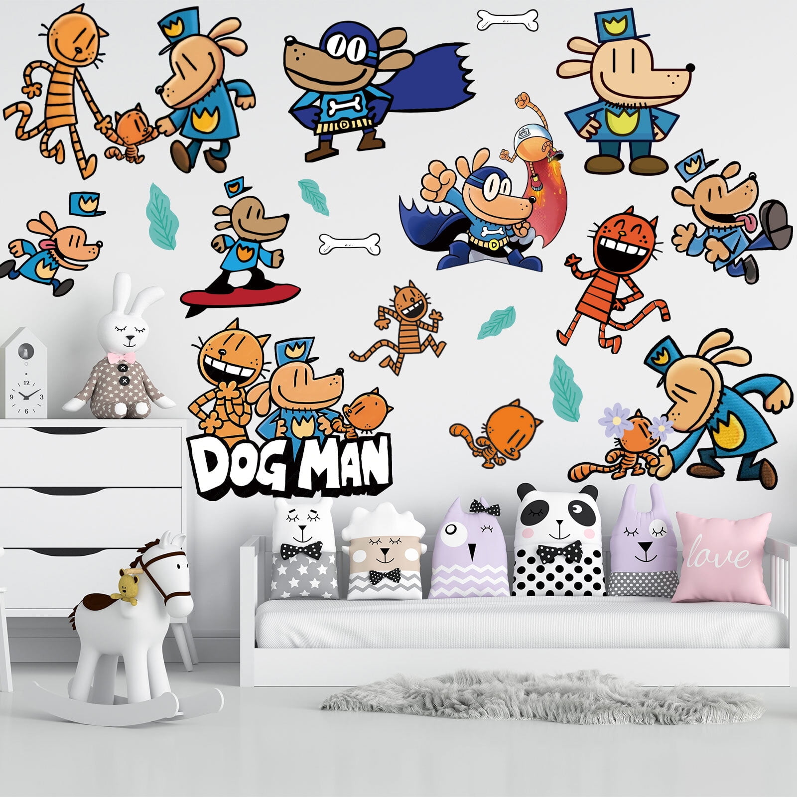 20 Pcs For Dogs Man Theme Wall Stickers – Cartoon Character Wall Decals ...