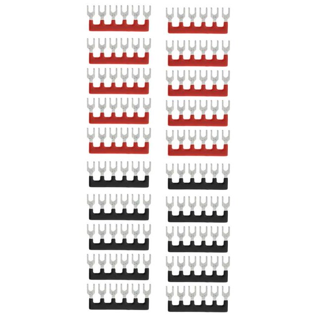 20 Pcs Fork Type Pre Insulated Terminal Block Barrier Strip Jumper, 6 ...