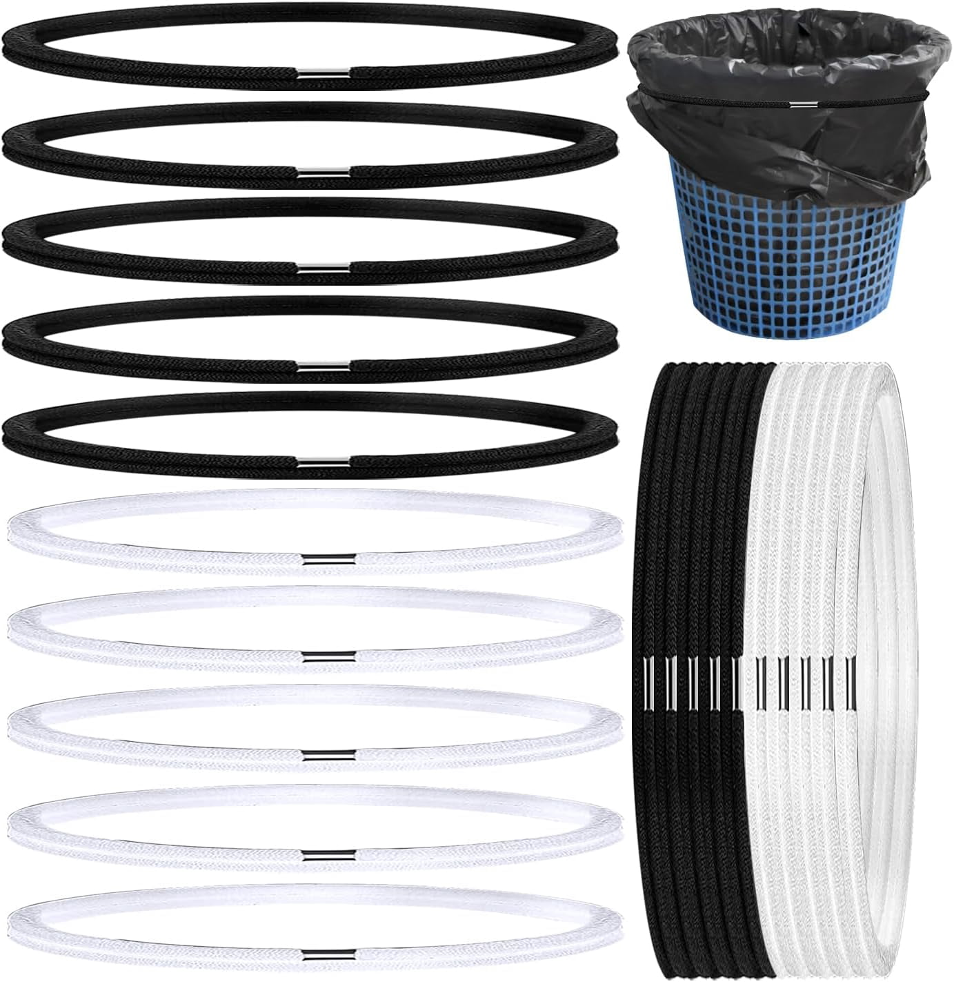 20 Pcs Garbage Can Bands, Trash Can Elastic Rubber Bands Fits 8 to 33 ...