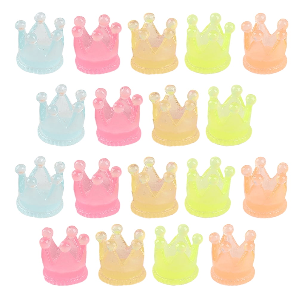 Leifggao 20pcs Luminous Mini Crowns Decors Resin Tiny Crowns Potted ...