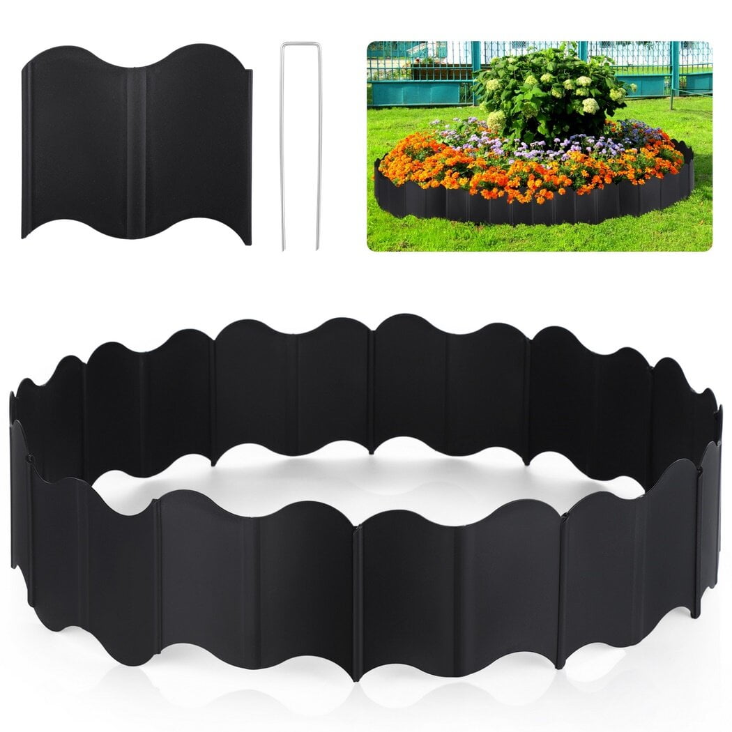 20 Pcs Garden Edging Borders, No Dig Landscape Edgings, Garden Fence ...