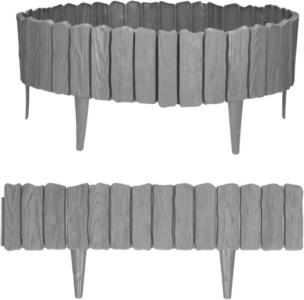 20 Pcs Garden Edging Garden Lawn Edging Fence Edging Gray Plastic ...