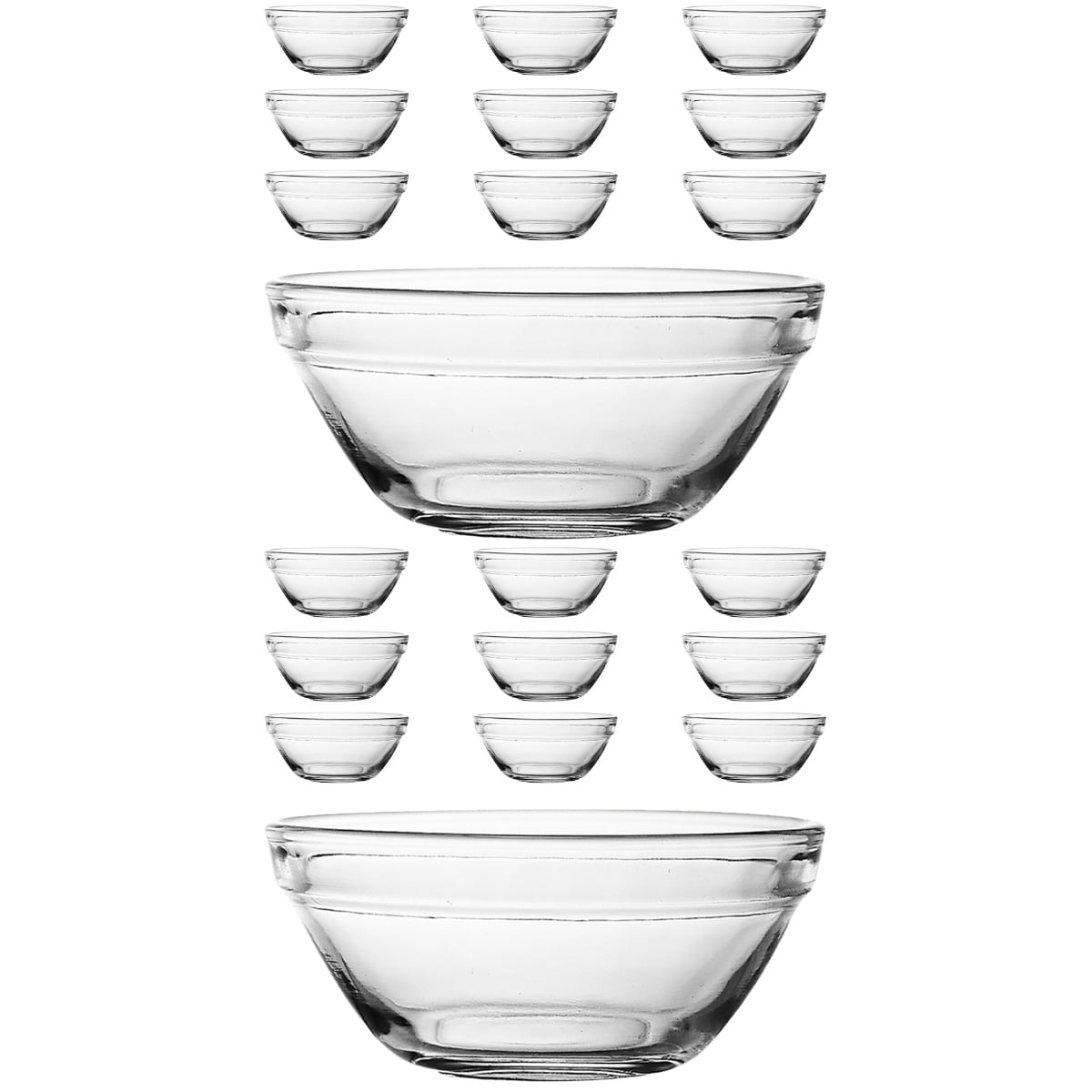 20 Pcs Glass Snack Bowl Clear Bowls Small Portion Dishes Mini Fruit for ...