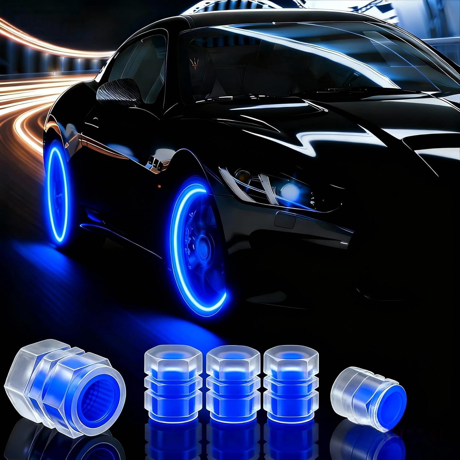 20 Pcs Glow in The Dark Tire Valve Caps Fluorescent Tire Valve Stem ...